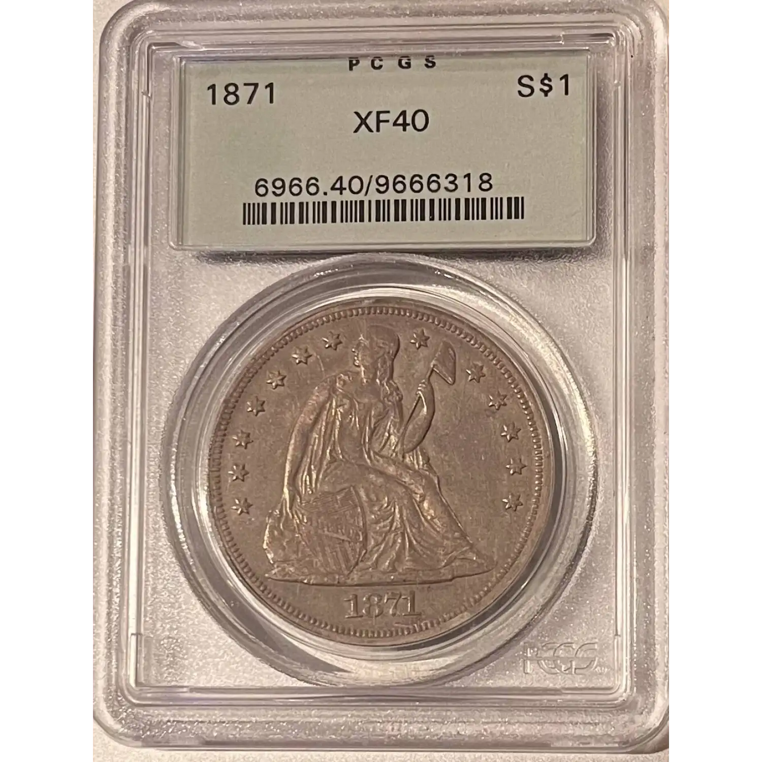 1871 Liberty Seated Silver Dollars PCGS XF-40 - JMS Coins