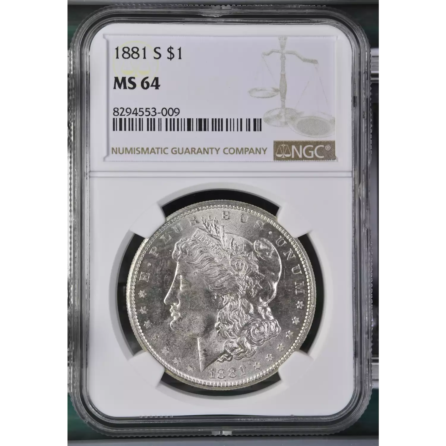 1881-S Morgan Silver Dollar NGC MS-64 - JMS Coins