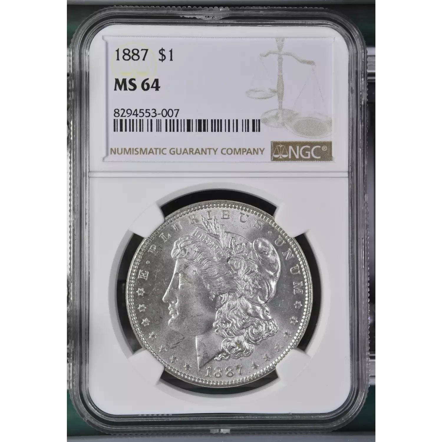 1887 Morgan Silver Dollar NGC MS-64 - JMS Coins